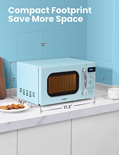 COMFEE' Retro Small Microwave Oven With Compact Size, 9 Preset Menus ...