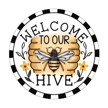 Amazon.com: WZVZGZ Vintage Style Round Tin Sign Welcome Bee Hive Sign ...