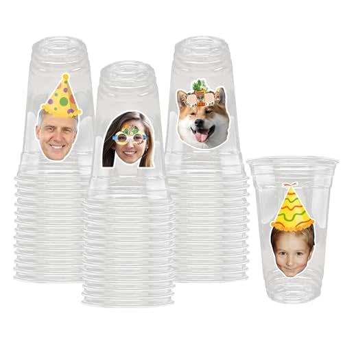 Amazon.com: 16oz Custom Cups Birthday Decorations with Photo Birthday ...