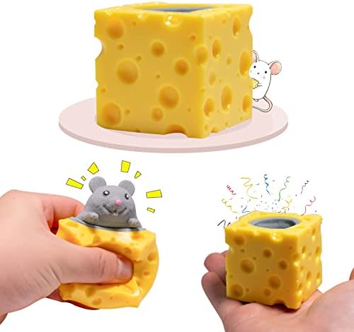 Buy Holgosiu Squishy Mice Stress Relief Rat Fidgets in Cheese Anxiety ...