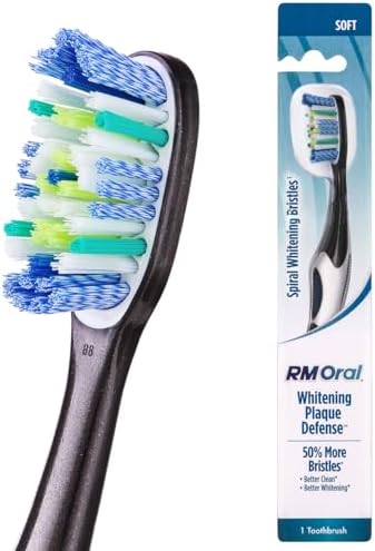 Amazon.com: RM Oral Whitening Plaque Defense Soft Toothbrush, Spiral ...