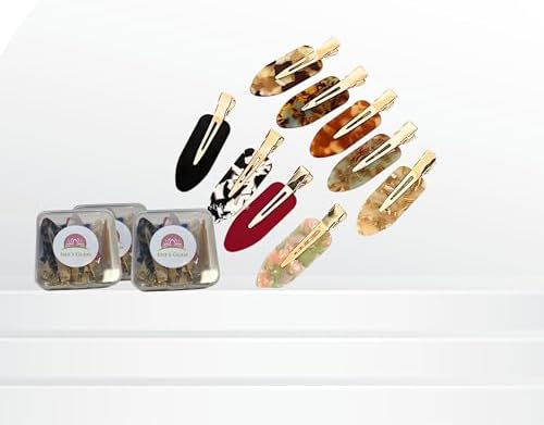 Amazon.com : Sparkling Acrylic Hair Clips Set: 9-Piece Collection with ...