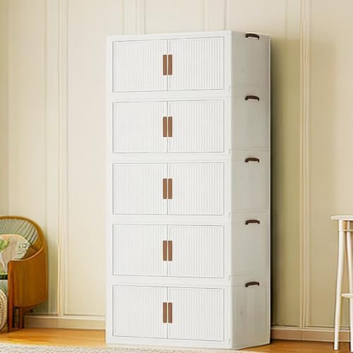 Amazon.com: PROKTIK 30 QT 3 Tier Folding Storage Bins with Doors ...