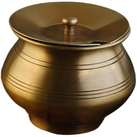 Buy Atya Luxury Antique Brass Storage Pot | Ghee Pot | Aachar Pot | Tin ...
