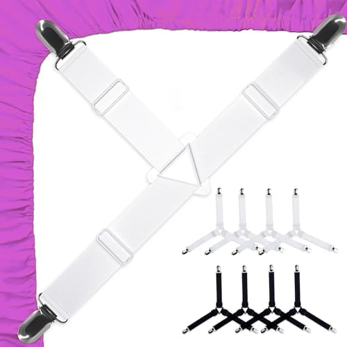 Amazon.com: 8 Bed Sheet Holder Straps, Adjustable Bed Sheet Straps ...