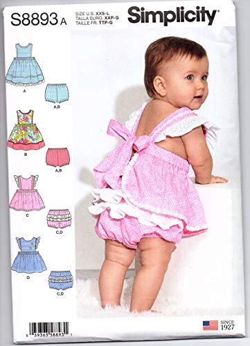 SIMPLICITY Sewing Pattern S8893 Babies’ Pinafores, Paper, White ...