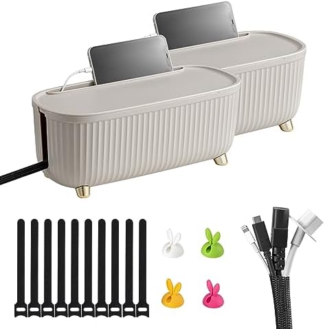 Amazon.com: Homebliss Cable Management Box Cord Organizer Boxes Neatly ...