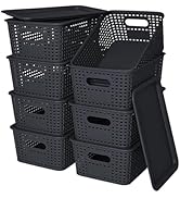 Amazon.com - Plastic Storage Baskets with Lid - Plastic Storage ...