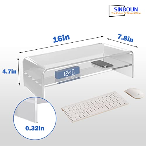 Snapklik.com : Sinboun Acrylic Monitor Stand Riser, 16 Inch Acrylic ...