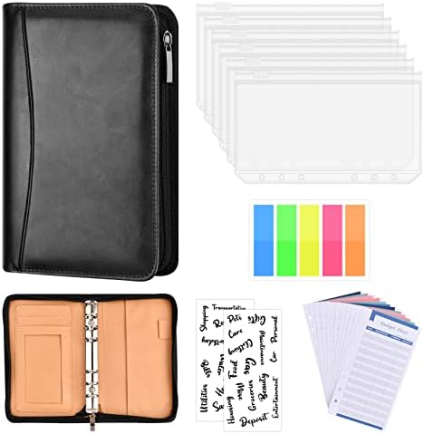 A6 Budget Binder with Cash Envelopes Budget Planner, Leather Ring ...