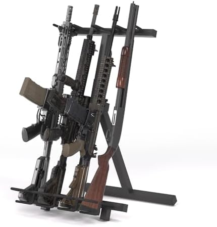 Amazon.com: ikkle Gun Rack, Freestanding Rifle Racks, Heavy Duty Wooden ...