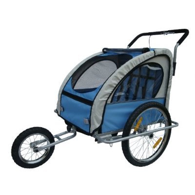 Amazon.com : Aosom Elite 2in1 Double Baby Bicycle Bike Trailer and Stroller - Blue : Standard ...