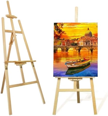 Artist Easel, Wooden A-Frame Easel Stand, Studio Easel 1.5M Adjustable ...