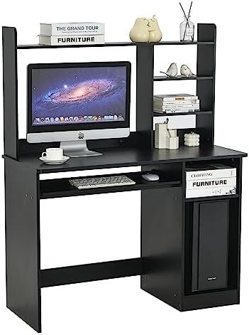 Amazon.com: Inval America Computer Workcenter with Hutch, Espresso ...