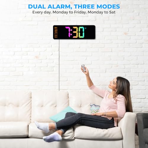 Sukeen Digital Wall Clock, 13″ Digital Clock Wall Clock Digital Alarm ...