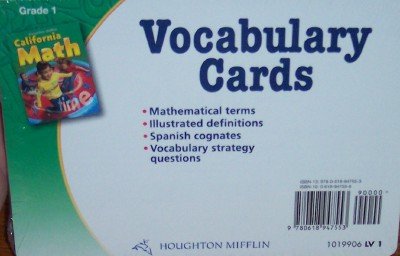 Houghton Mifflin Mathmatics California: Vocabulary Cards Level 1: 9780618947553: Amazon.com: Books