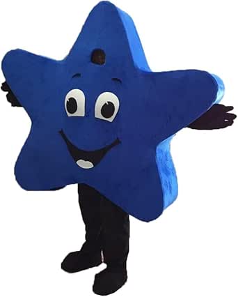 Amazon.com: Blue Star Mascot Costume in Black Suit Adult Size for Men ...