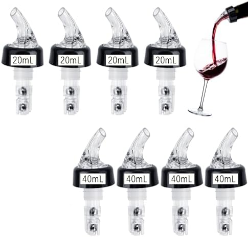 8 x Bottle Pourer Wine, 2 cl 4 cl Pourer Spirit Dispenser, Measuring ...