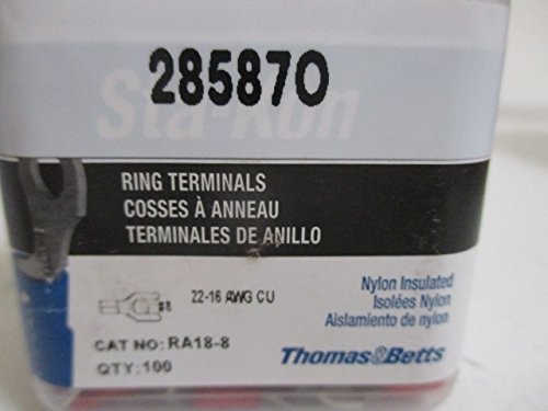 THOMAS & BETTS RA18-8 Terminal, Ring Tongue, 8, Crimp, RED: Amazon.com ...