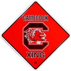South Carolina Gamecock Crossing Sign Metal Embossed 12 x 12 : Amazon ...