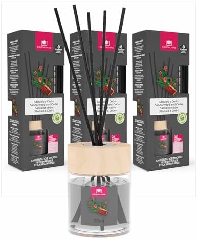 Cristalinas 35ml Sandalwood & Cedar Air Fresheners for Home - Reed ...