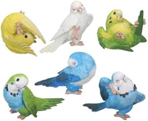 Parakeets (Pk of 6) Collectible Figurine Statue Sculpture Figure Birds ...