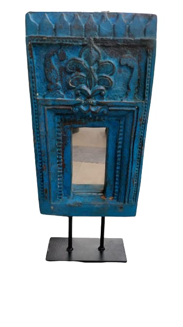 Buy Oak and Chisel | Wooden Carved Mirror with Stand (10) Online at Low ...