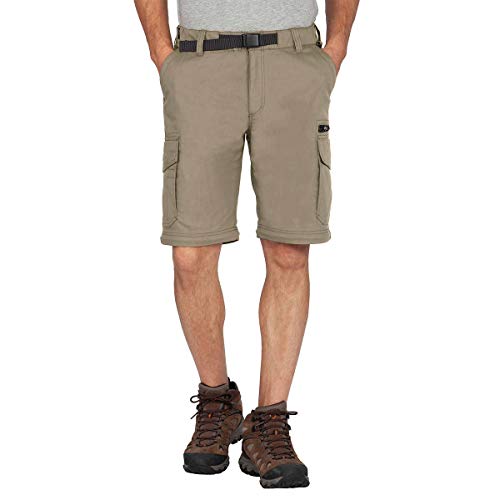 BC Clothing Mens Lightweight Convertible Cargo Pants & Shorts (Sand, Mx34)