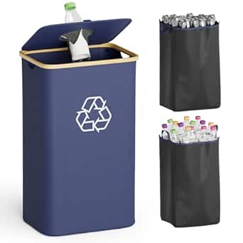 SpaceAid Recycling Bin for Kitchen 26 Gallon, 100L Recycle Bin with Lid ...