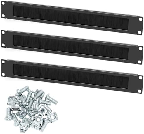 QWORK® Brush Cable Entry, Patch Panel Brush Plate for 19" Server ...