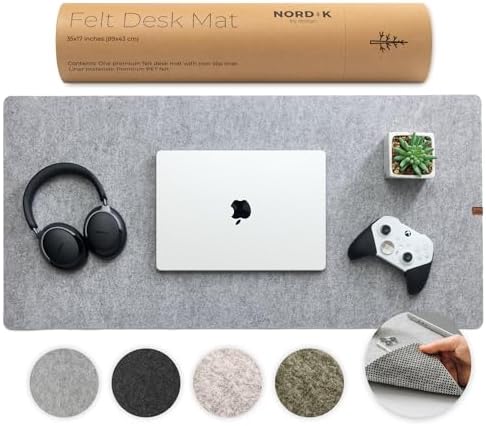 Felt Desk Pad | Computer Mat for Desk(36x12Inches) | Large Felt Desk ...