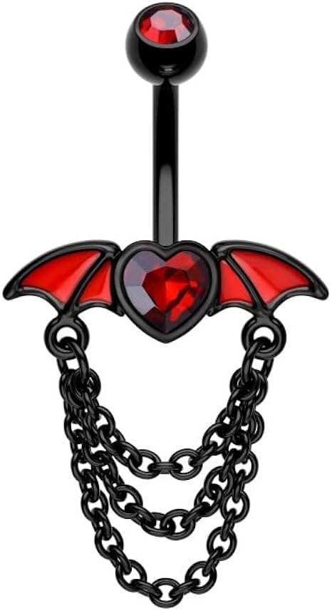 Amazon.com: CM Crareesi Mania Bat Belly Button Ring 316L Surgical Steel ...