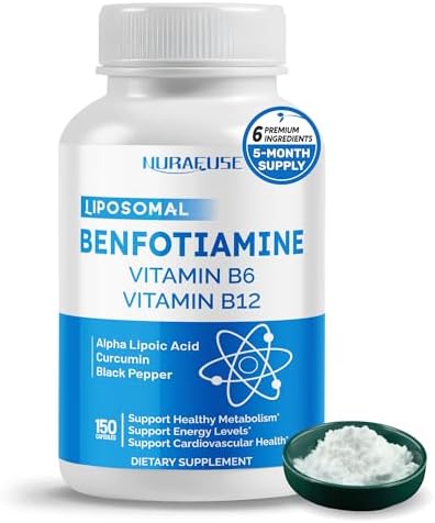 Amazon.com: NURAFUSE Liposomal Benfotiamine with Vitamin B6, Vitamin B12, Alpha Lipoic Acid ...
