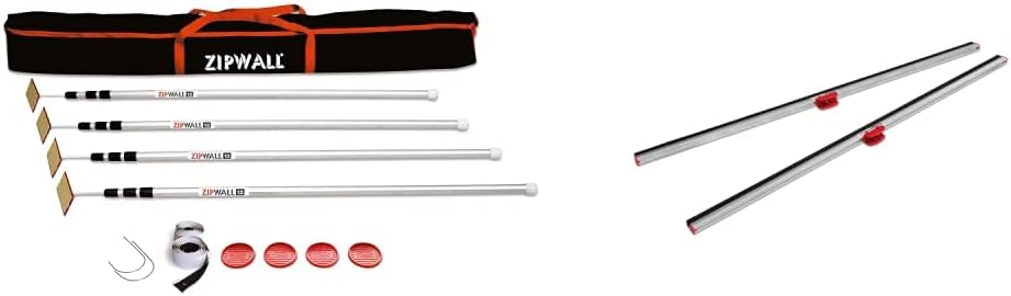 Amazon.com: ZIPWALL SLP4 12 Foot Spring Loaded Dust Barrier Poles (4 ...