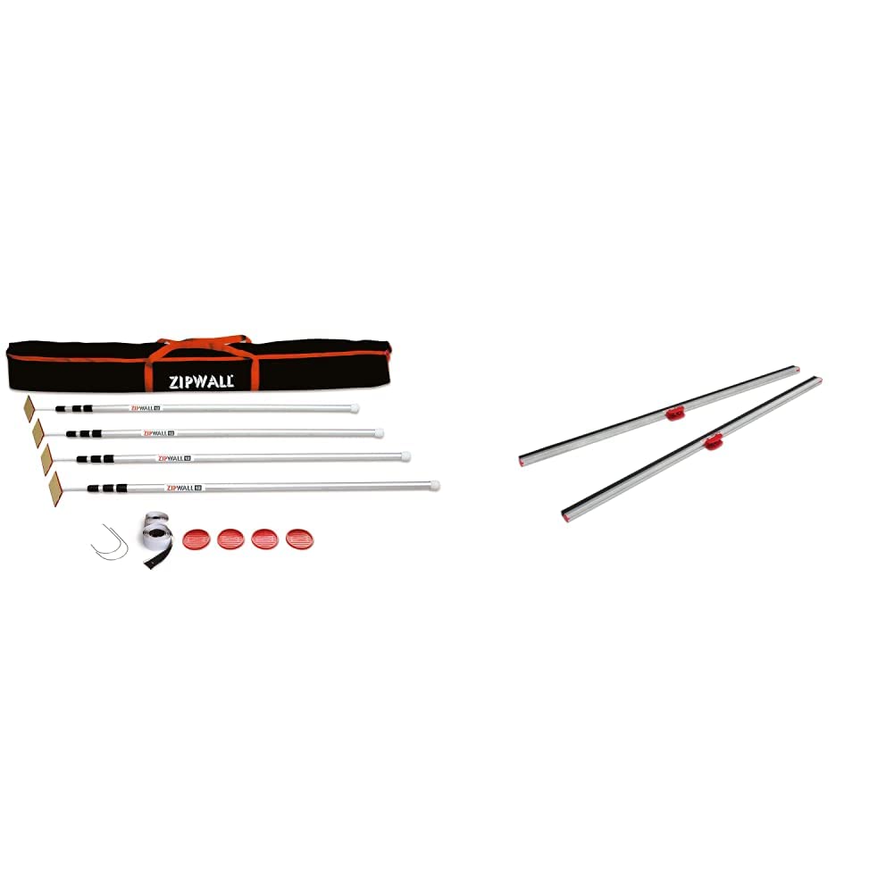Amazon.com: ZIPWALL SLP4 12 Foot Spring Loaded Dust Barrier Poles (4 ...