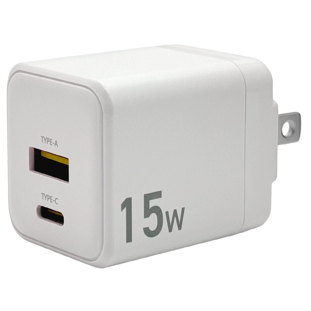 Amazon | ラスタバナナ USB充電器 AC USB Type-A + Type-C 5V 3A 15W スマートIC搭載 スマホ iPhone対応 ホワイト RACCA3A01WH ...
