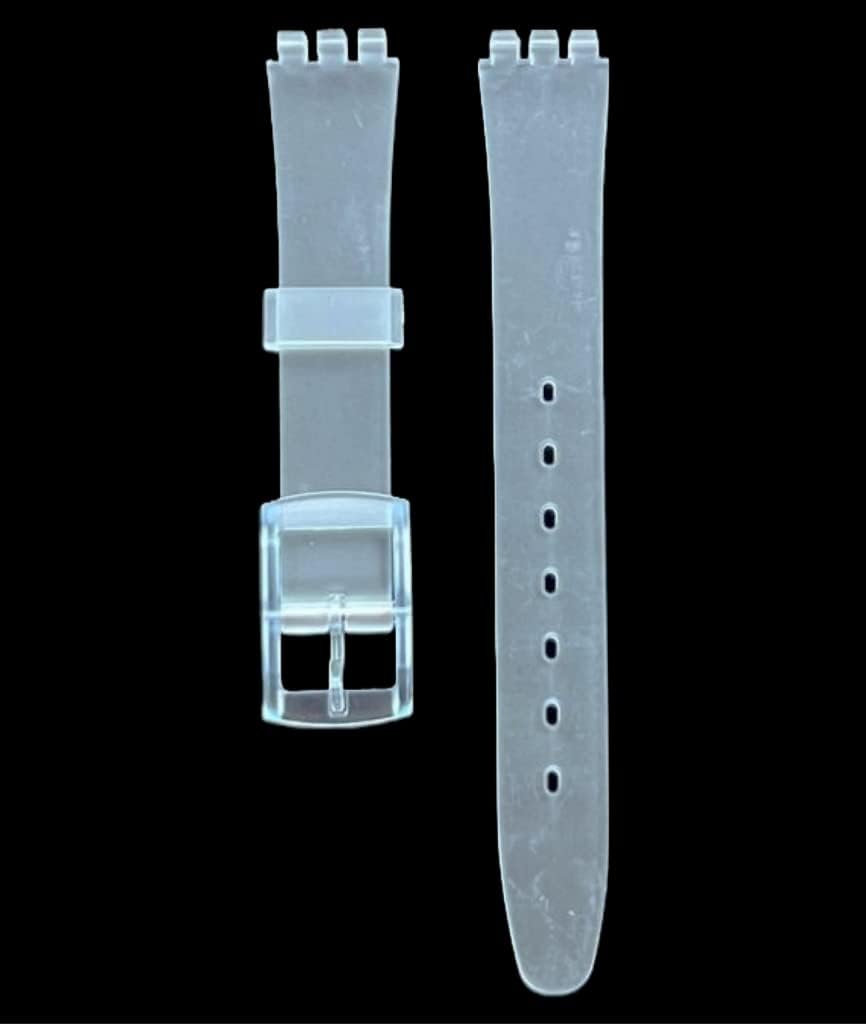 Amazon.com: Swatch Replacement Plastic PVC Watch Band Flat Clear White ...