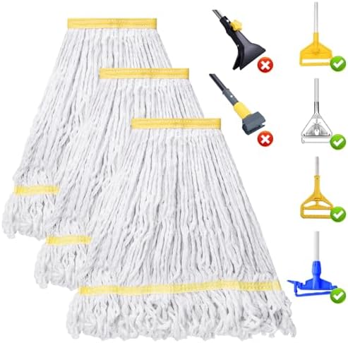 Amazon.com: KeFanta 3 Pack Heavy Duty Commercial Mop Head Replacement ...