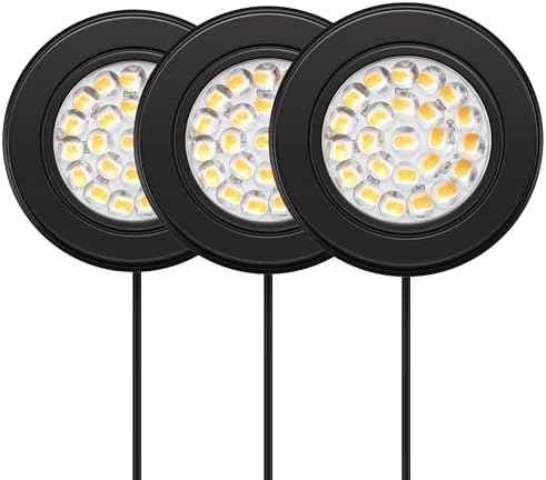 Ulikeled Pack 2 3W AC120V LED Puck Lights Dimmable Mini Spotlights for ...