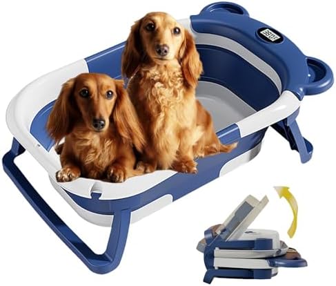 Amazon.com: Foldable Dog pet Bathtub.26.3x16.5x8.3 Portable Bathtub for ...