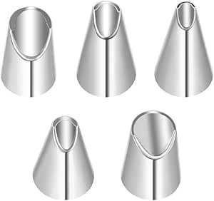 Amazon.com: Large Piping Tips Set - Stainless Steel Frosting Tips Cake ...
