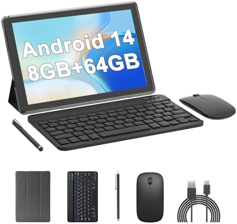 Amazon.com : ATOZEE Tablet 2 in 1 Android 14 Tablets with Keyboard 10 ...