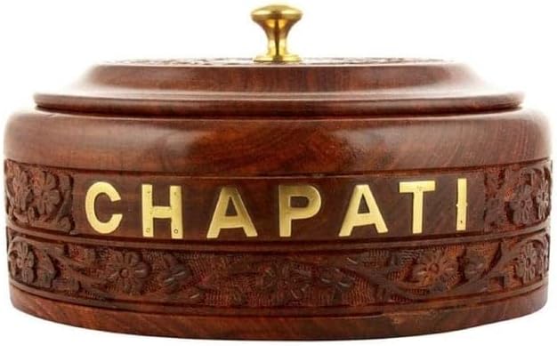 Wooden Handmade Roti Box Wood Chapati Box Warmer Hotpot Storage Box ...