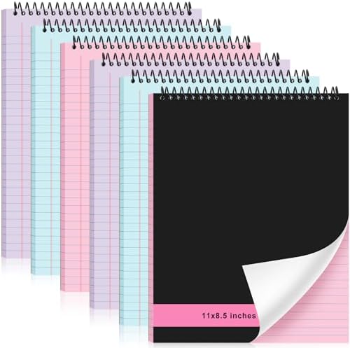Amazon.com : PerKoop 12 Pcs Top Bound Spiral Notebook A5 Steno Pads with Colorful PP Cover Ruled ...