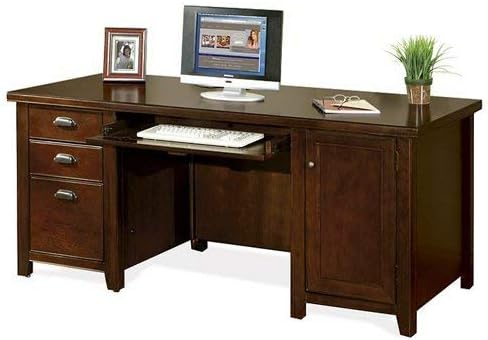 Amazon.com: Martin Furniture Double Pedestal Computer Desk, Fully ...