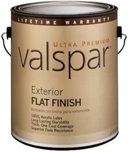 Amazon.com: Valspar Ultra Premium 1-Gallon Exterior Latex Flat White ...