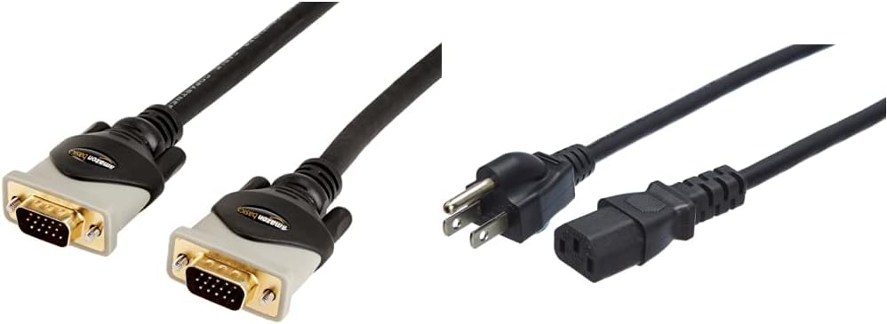 AmazonBasics VGA to VGA PC Computer Monitor Cable - 10 Feet (3 Meters ...