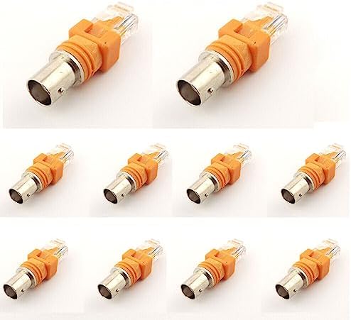 Amazon.com: 10Pcs BNC Female to RJ45 Male Coaxial Barrel Coupler ...