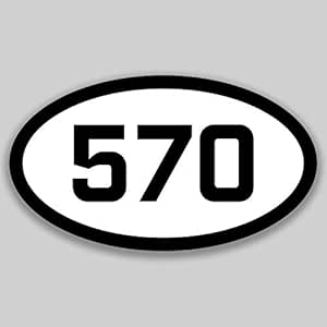 Amazon.com: DHDM 570 Area Code Sticker Pennsylvania Scranton Back ...