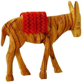 Holy Land Imports Olive Wood Donkey (5"h) : Amazon.co.uk: Home & Kitchen